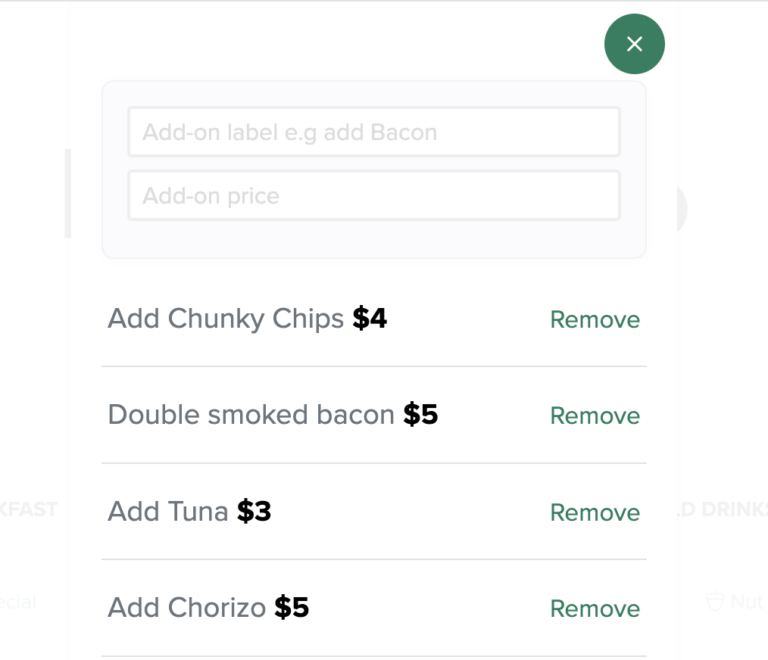 Add-ons – QR code menu documentation