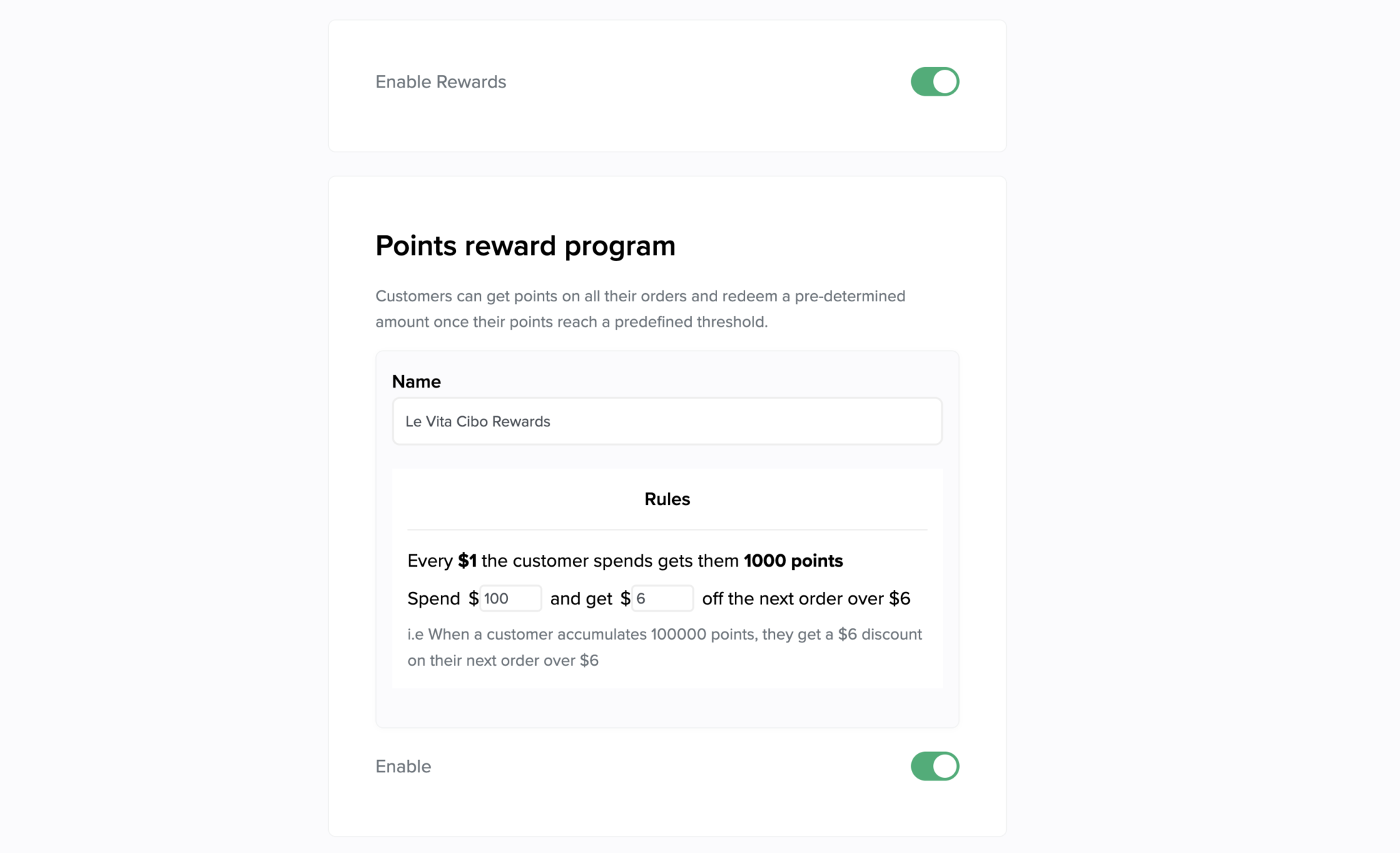 Points – QR code menu documentation